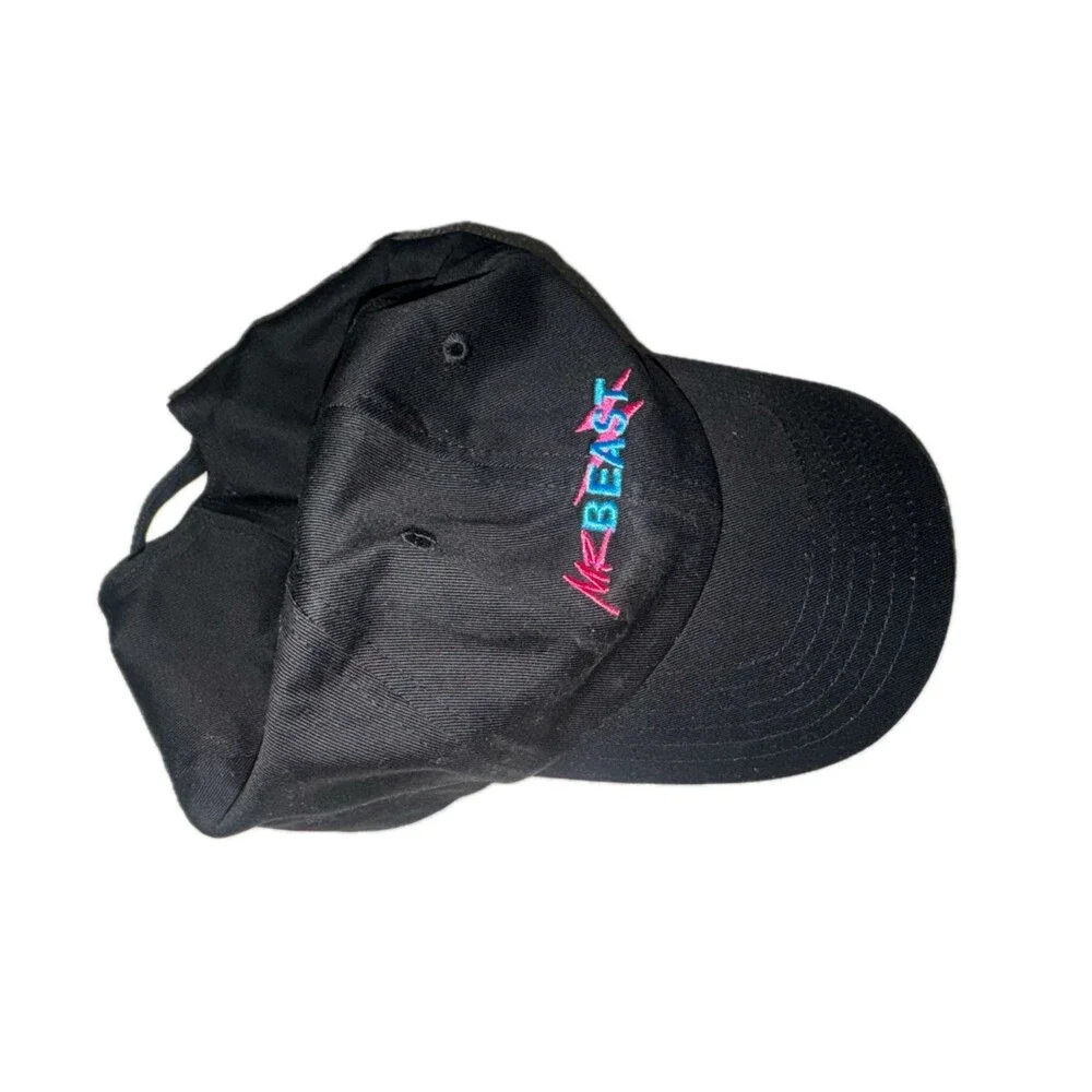 MrBeast | Accessories | Mrbeast Logo Dad Hat Cap Black Embroidered ...